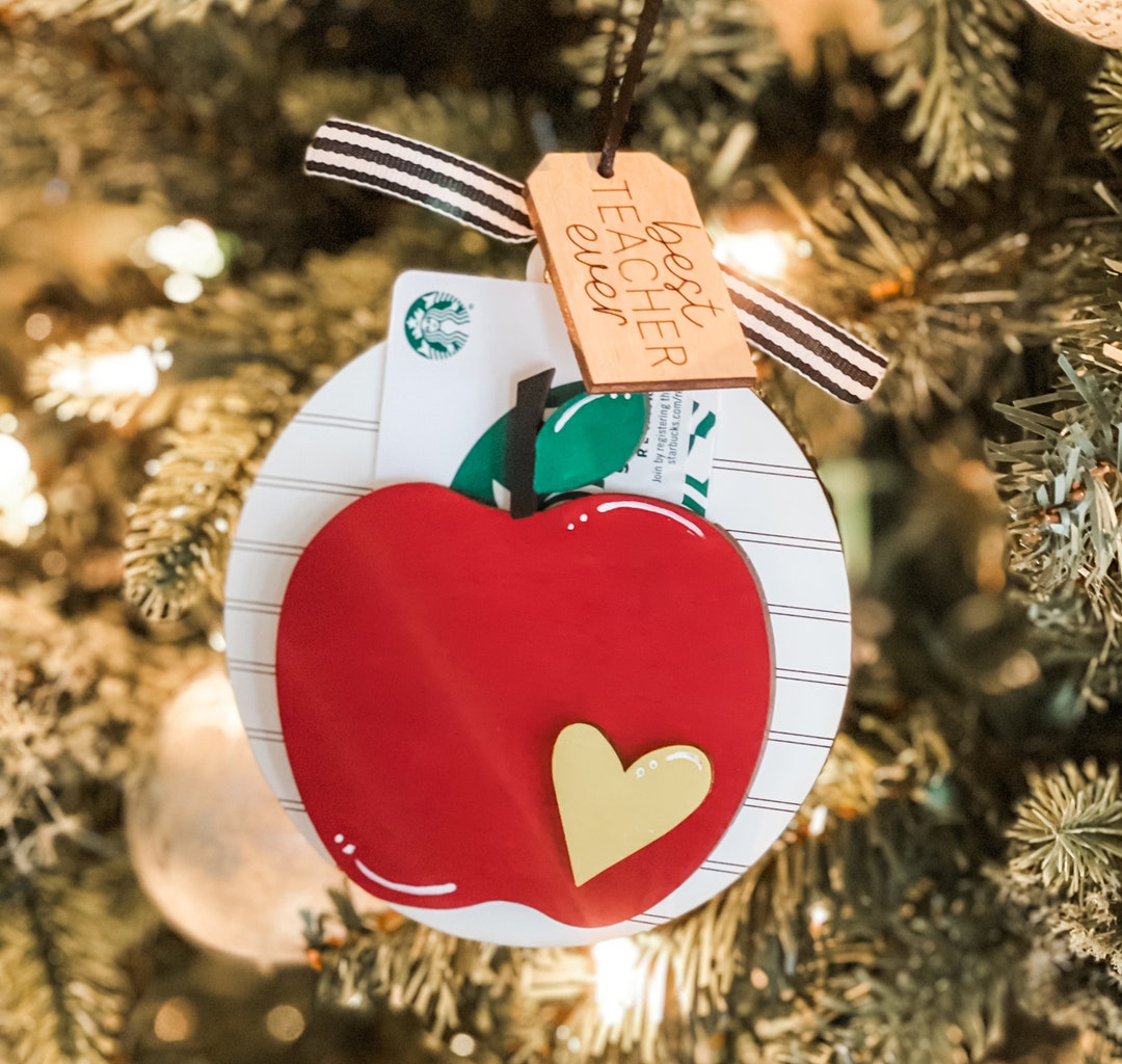 Teacher Appreciation Wood Handmade Gift Card Holder Ornament - Etsy