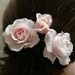 Pale Pink Rose Hair Pins, Real Touch Flower Bridal Accessories - Etsy