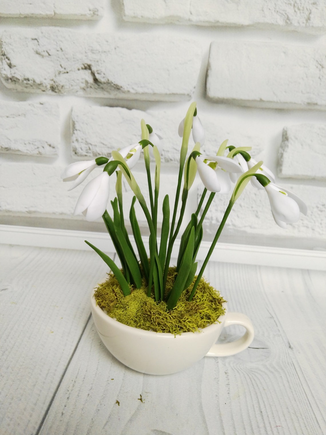 Snowdrops Real Touch Flowers Polymer Clay Artificial Snowdrop Flower ...