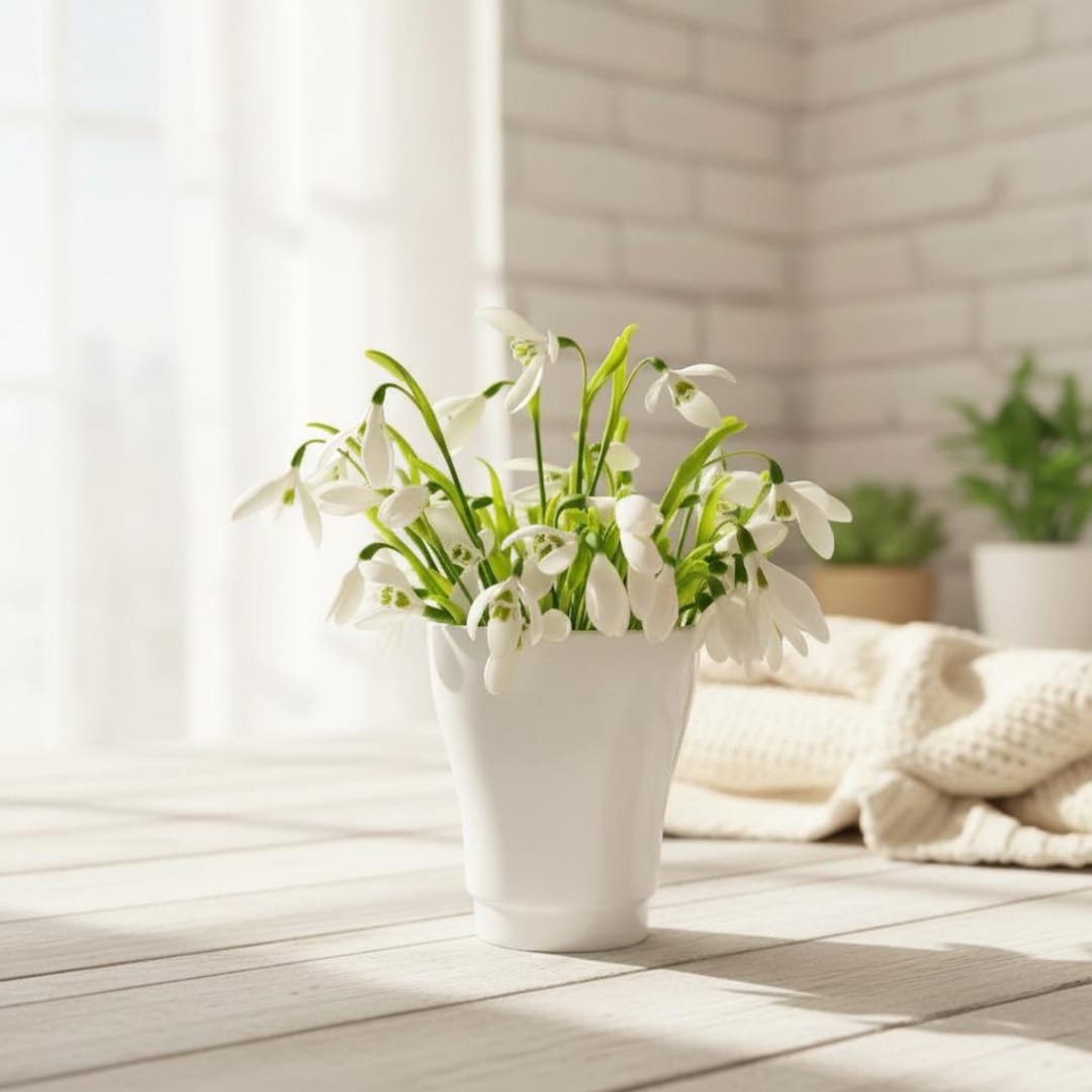 Rustic Snowdrop Centerpiece, Artificial Floral Arrangement, Handmade ...