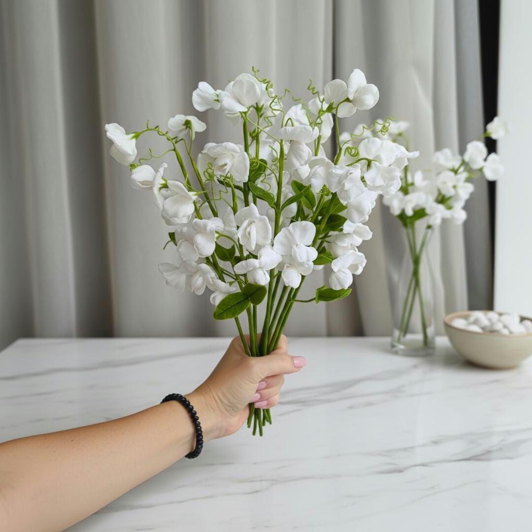 Sweet Pea Polymer Clay Flower Bouquet - 11 Stems - Etsy