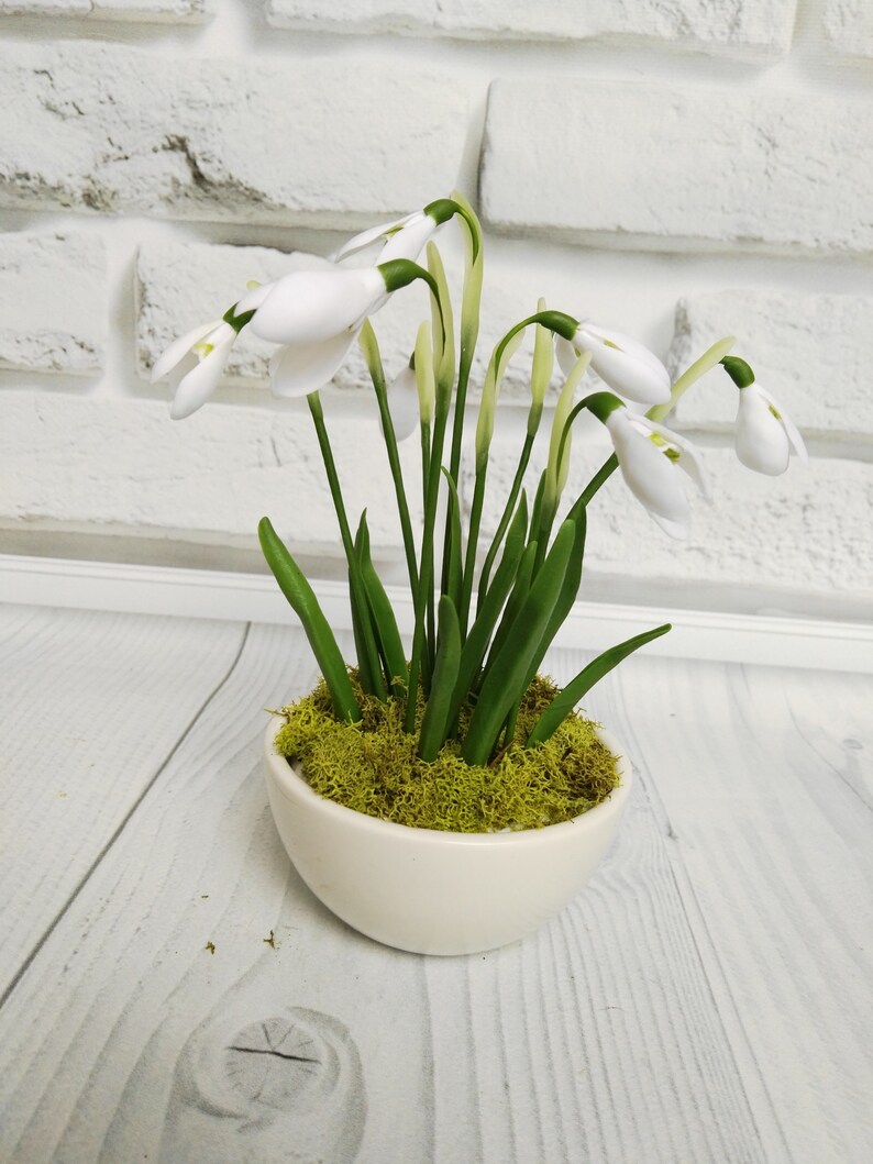 Snowdrops Real Touch Flowers Polymer Clay Artificial Snowdrop Flower ...