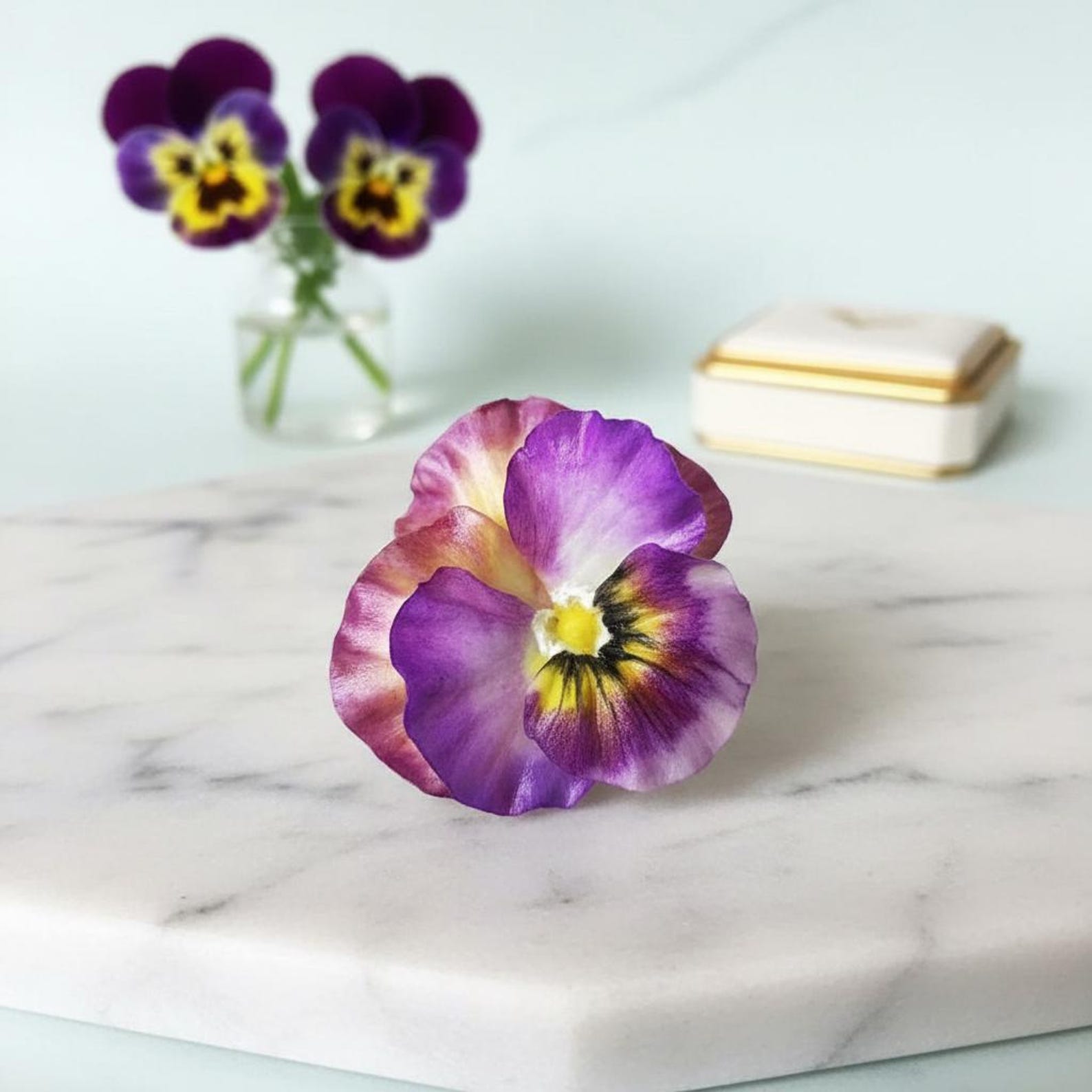 Handmade Polymer Clay Pansy Ring - Floral Statement Ring - Etsy