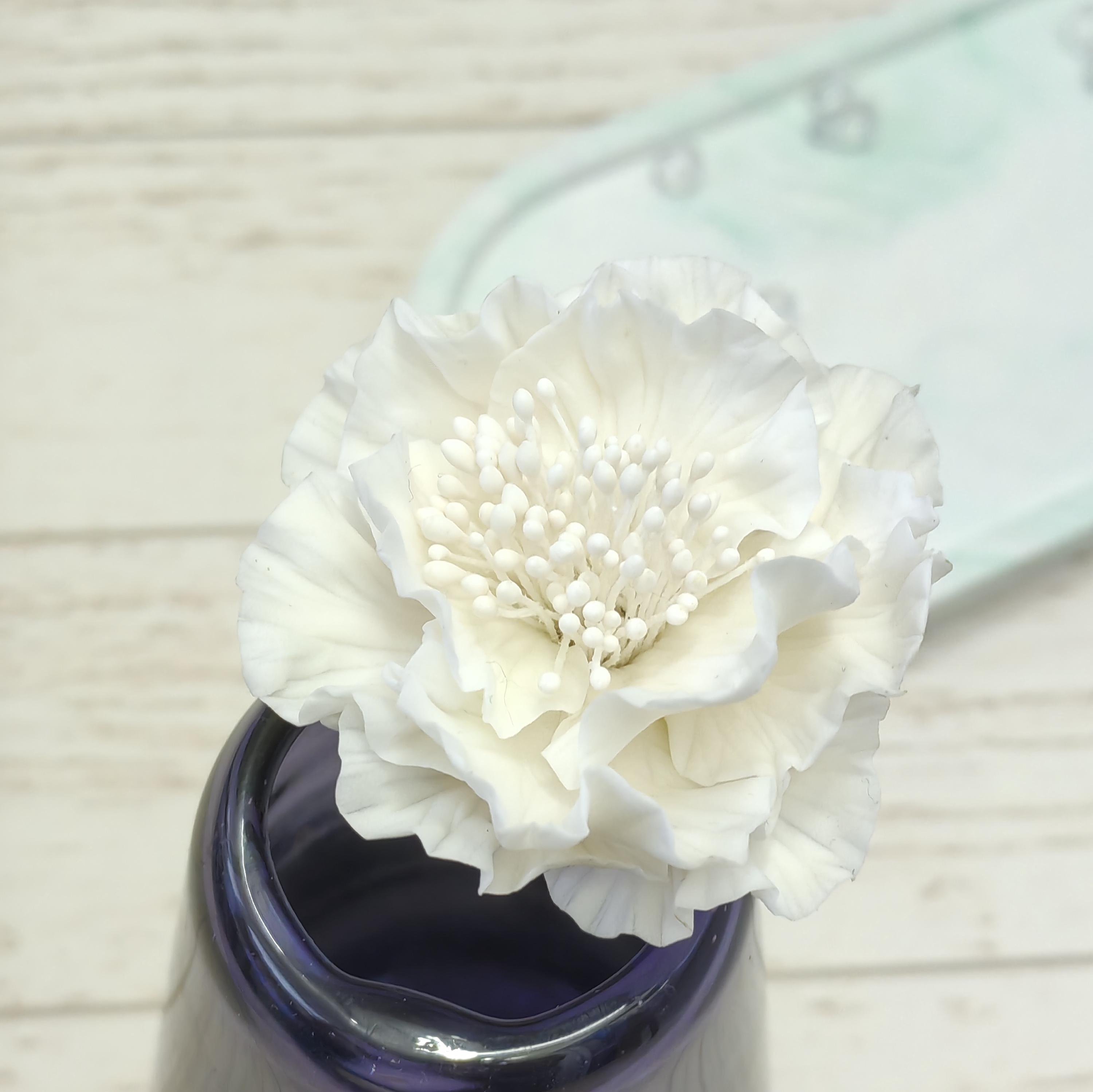 Ivory Cream Floral Hair Pin, Bridal Polymer Clay Flower - Etsy