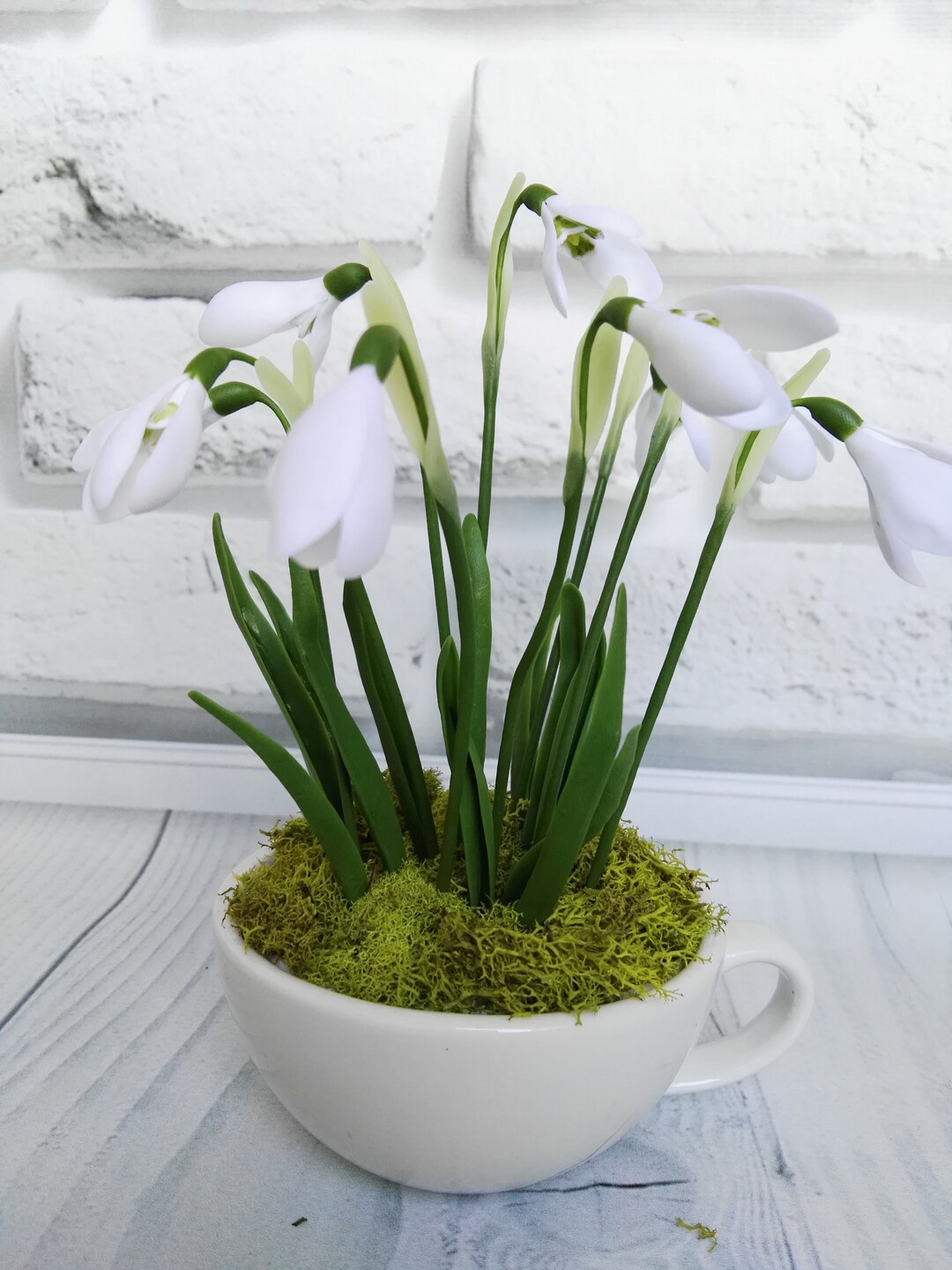 Snowdrops Real Touch Flowers Polymer Clay Artificial Snowdrop Flower ...