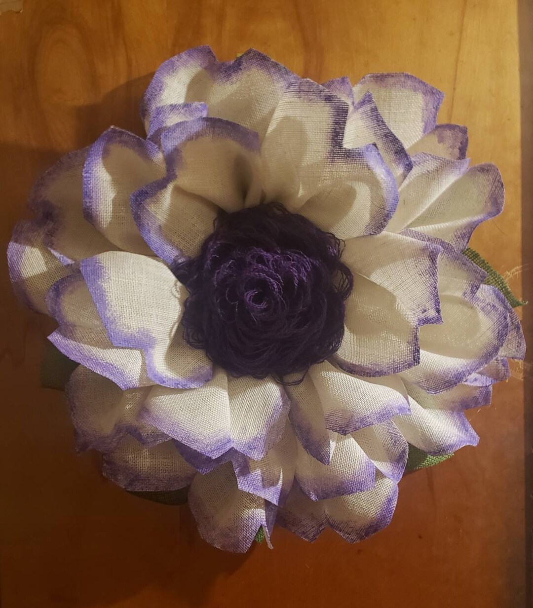 24in Purple and White Burlap Apple Blossom Wreath Wall Decor - Etsy