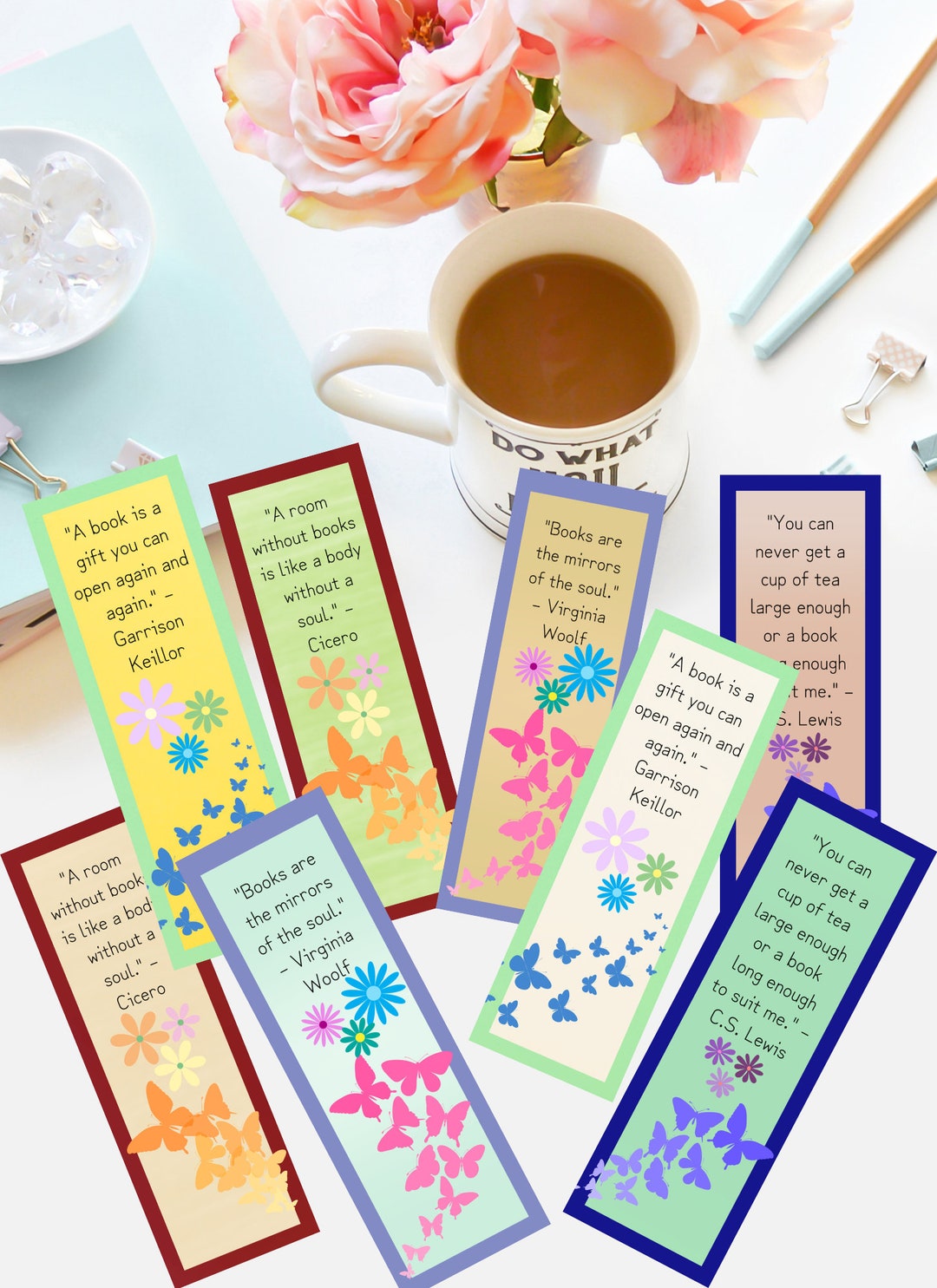 Famous Authors Quotes Bookmarks: Literary Gift (PNG & PDF) - Etsy