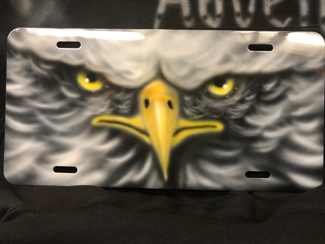 Airbrushed Metal License Plate Eagle - Etsy