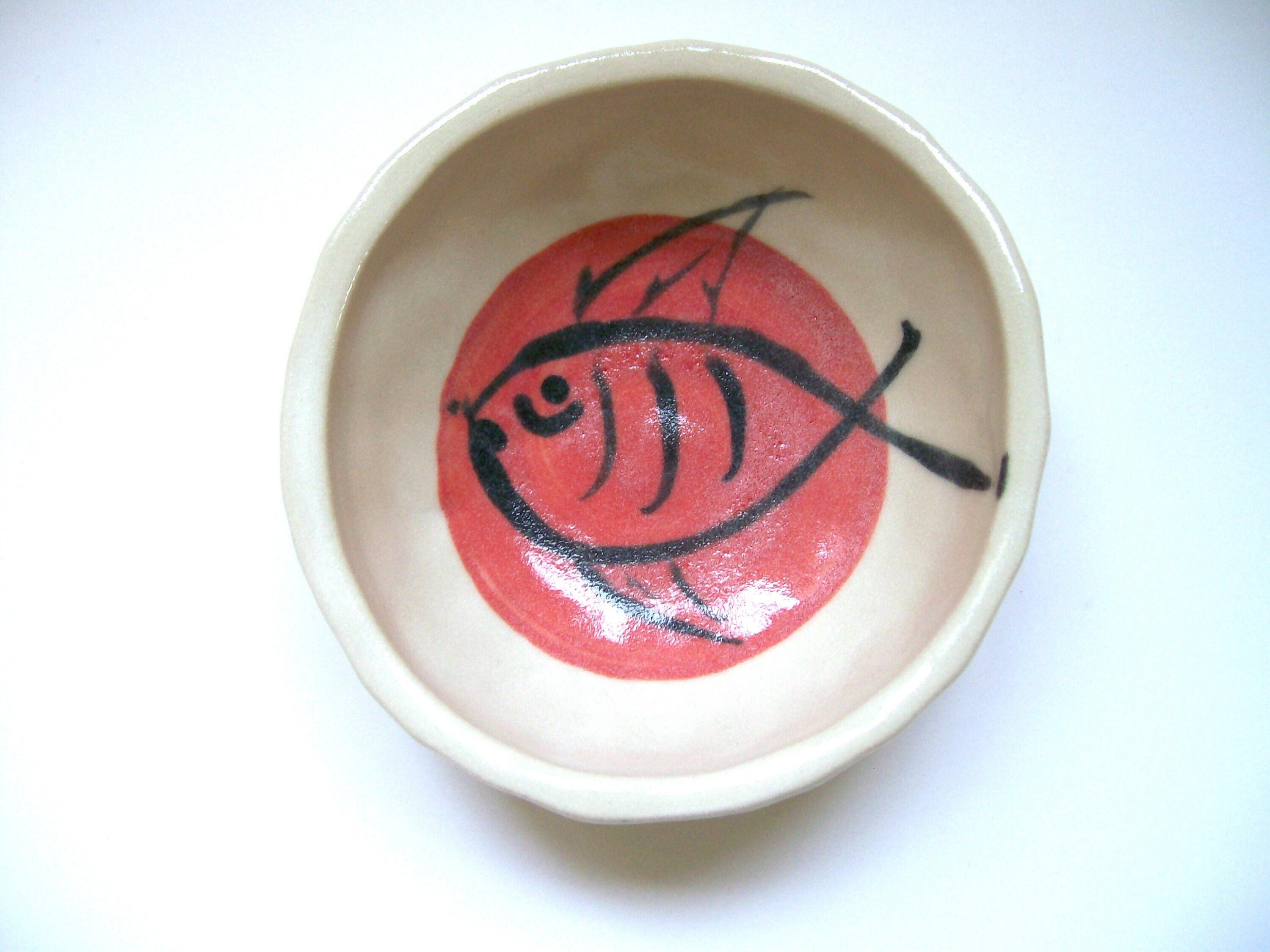 Wabi Sabi Small Bowl With Fish Design - Etsy