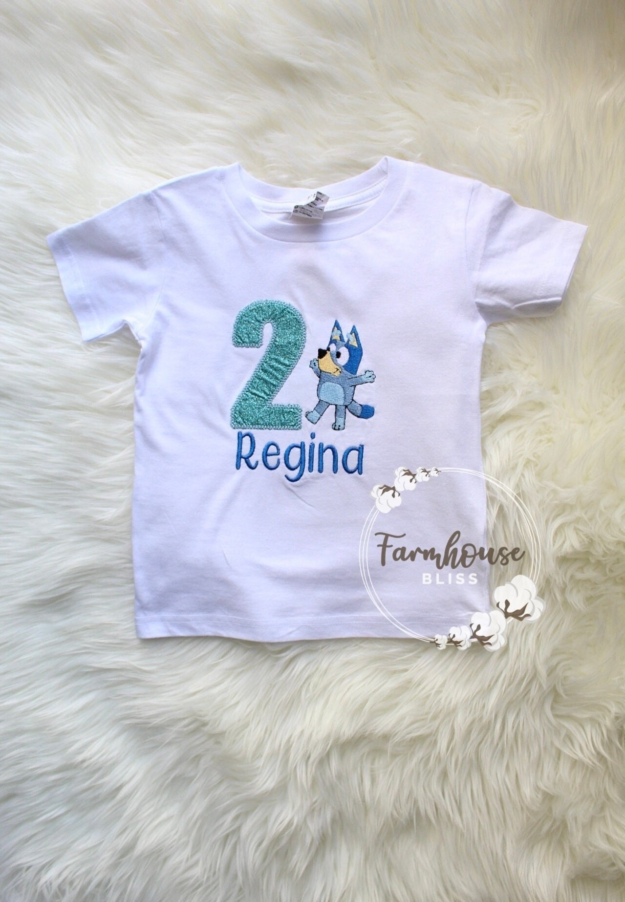 Embroidered Bluey Birthday Shirt Blue Pup Birthday Shirt Personalized ...