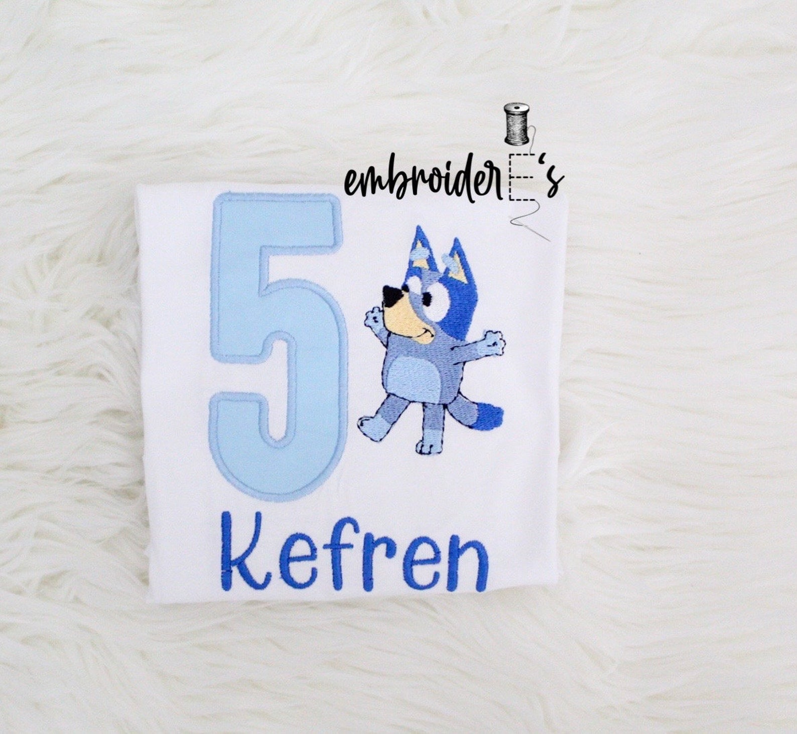 Embroidered Bluey Birthday Shirt Blue Pup Birthday Shirt Personalized ...