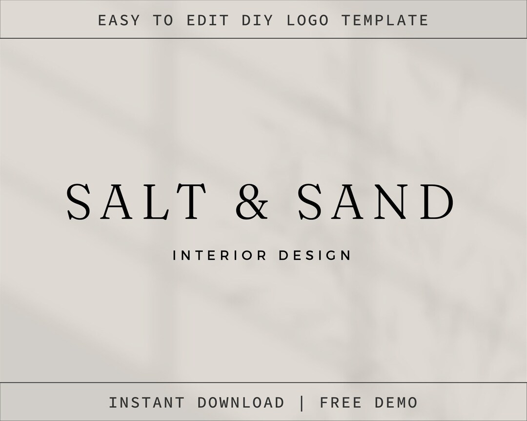 INSTANT DOWNLOAD Edit Yourself Logo DIY Logo Interior - Etsy