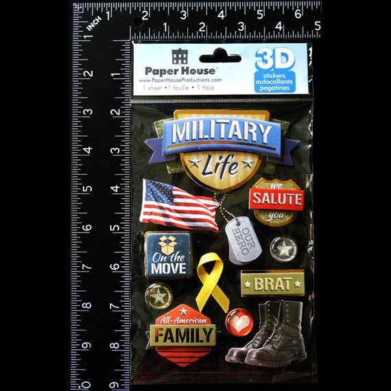 PAPER HOUSE 3D Stickers USA American Military Life Veteran - Etsy