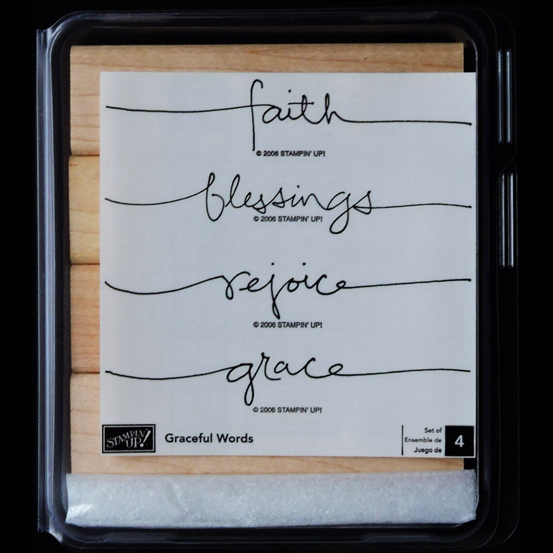 Graceful Words STAMPIN UP SET Retired 2006 New Wood Block 4 | Etsy
