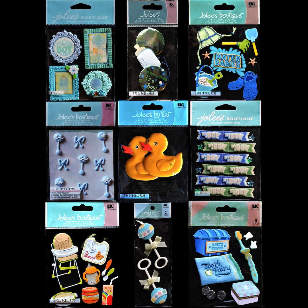 JOLEES STICKERS Single PACKS Sold Separate Baby Boy Mini Frames Mylar ...