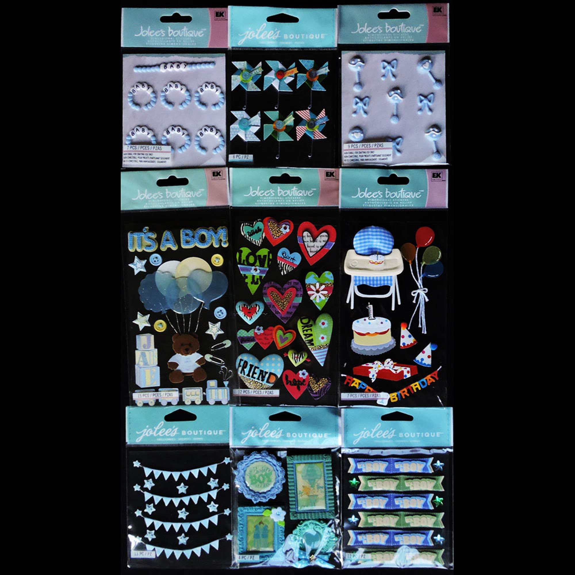 JOLEES STICKERS LOT Baby Boy 9 Packs It's a Boy Icing Teether Bracelets ...