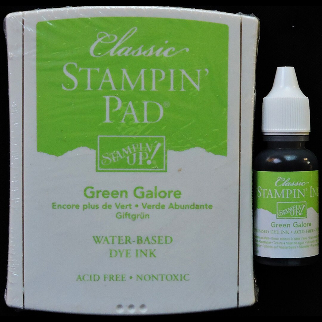 STAMPIN UP Retired INK Lot Gable Green Classic Dye New Sealed Stamp Pad ...