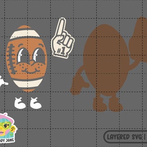 Football Foam Finger Mascot Layered SVG PNG Football - Etsy