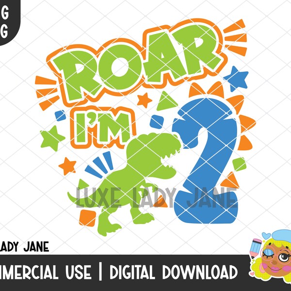 Roar Im a Two Rex Svg - Etsy
