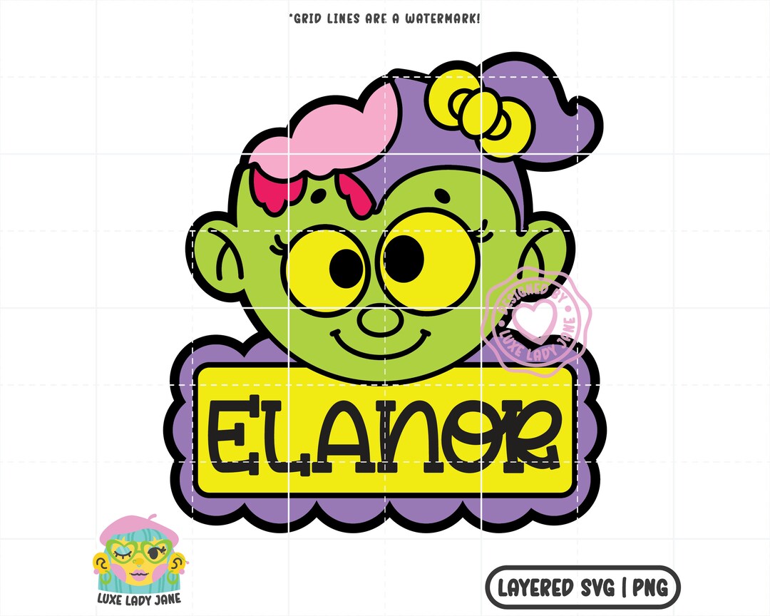 Cute Girl Zombie Name Plate Layered SVG PNG Halloween, October 31, Cut ...