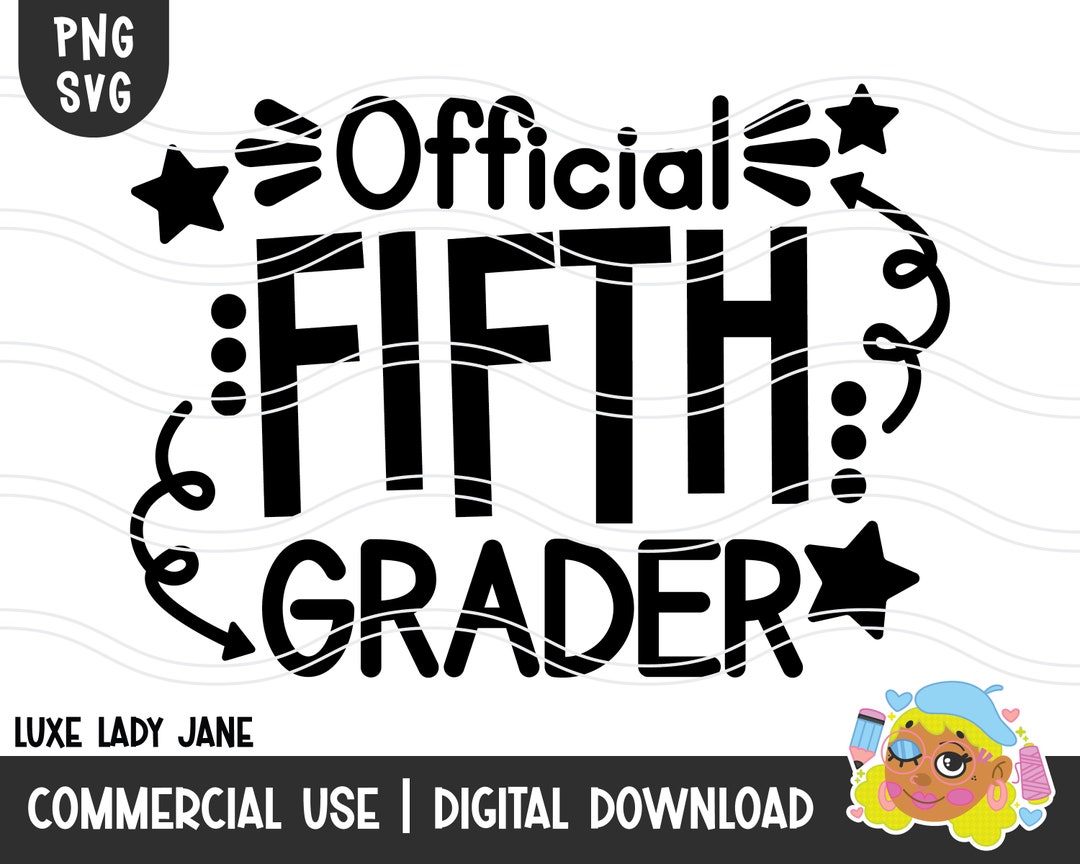 Oficial de quinto grado SVG y PNG / 5to grado Regreso a la - Etsy México