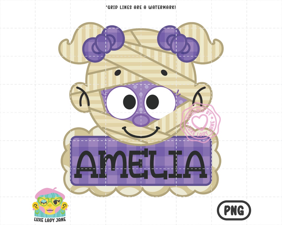 Cute Girl Mummy Name Plate Faux Applique PNG Halloween - Etsy Australia