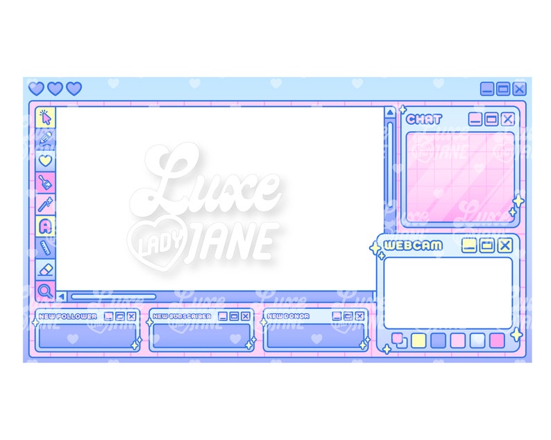 ART BABE / 2 Twitch Stream Overlays / Kawaii Streamer / Twitch | Etsy