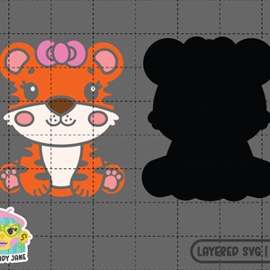 Cute Baby Girl Tiger Layered SVG PNG Baby Shower SVG, Onesie Design ...
