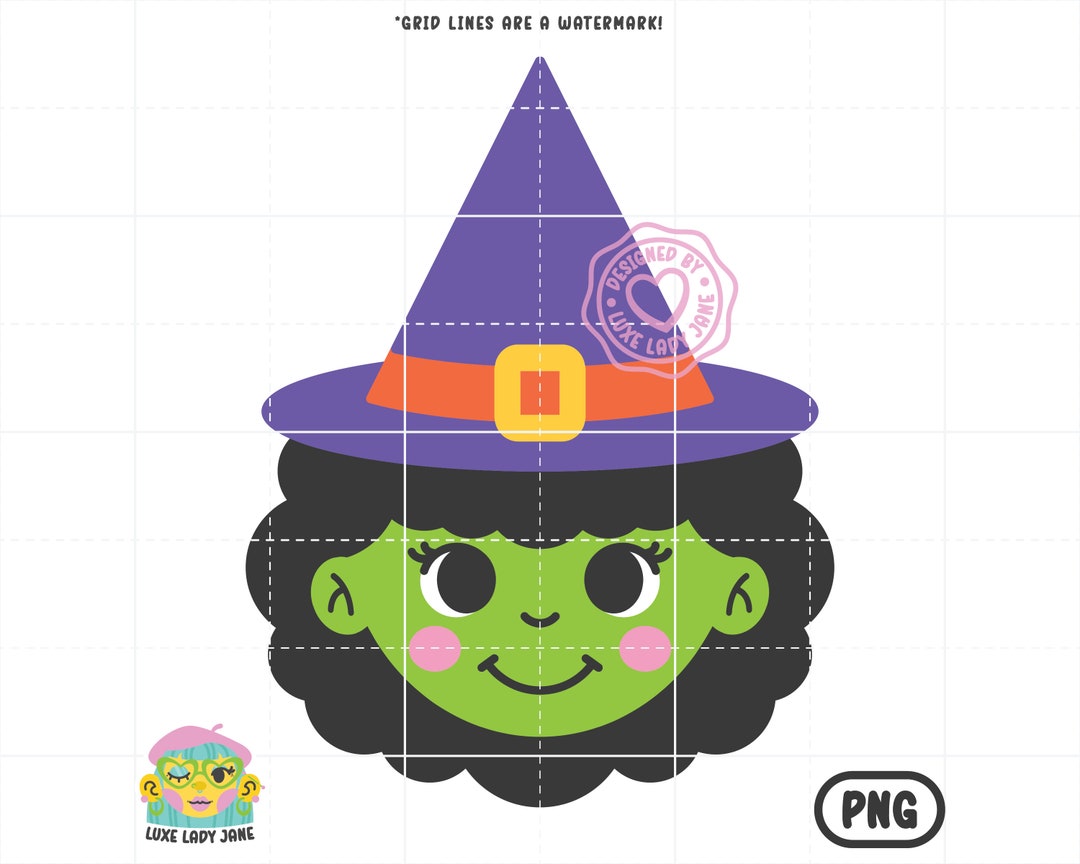 Cute Little Witch Curly Hair Clipart PNG | Halloween, October 31 ...