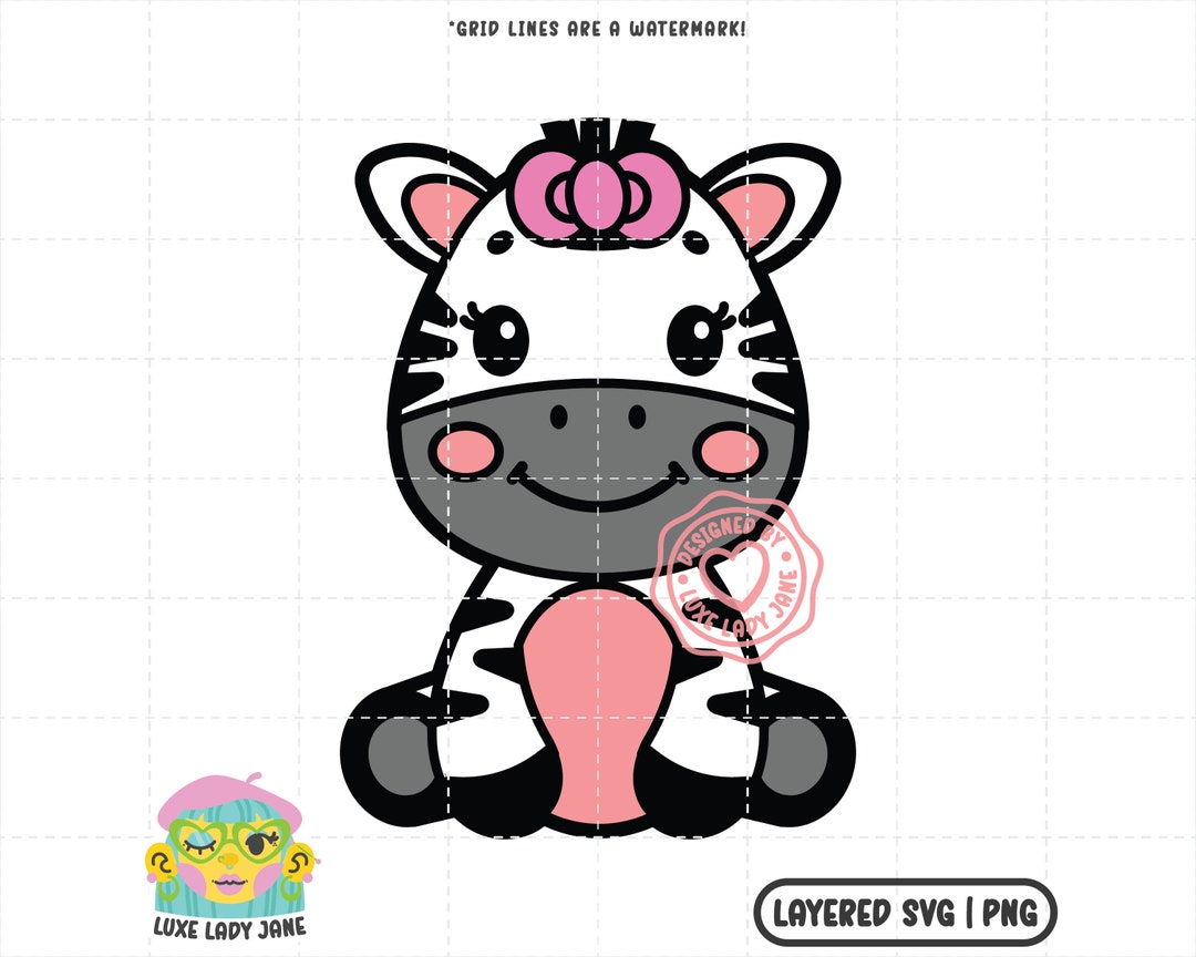 Cute Baby Girl Zebra Layered SVG PNG Baby Shower SVG - Etsy