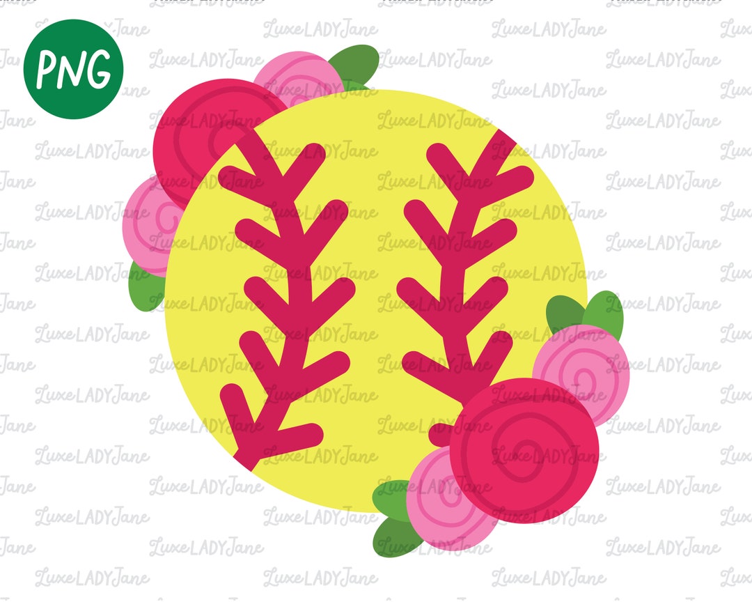 Softball & Roses Sublimation Clipart PNG Sports Sublimation - Etsy