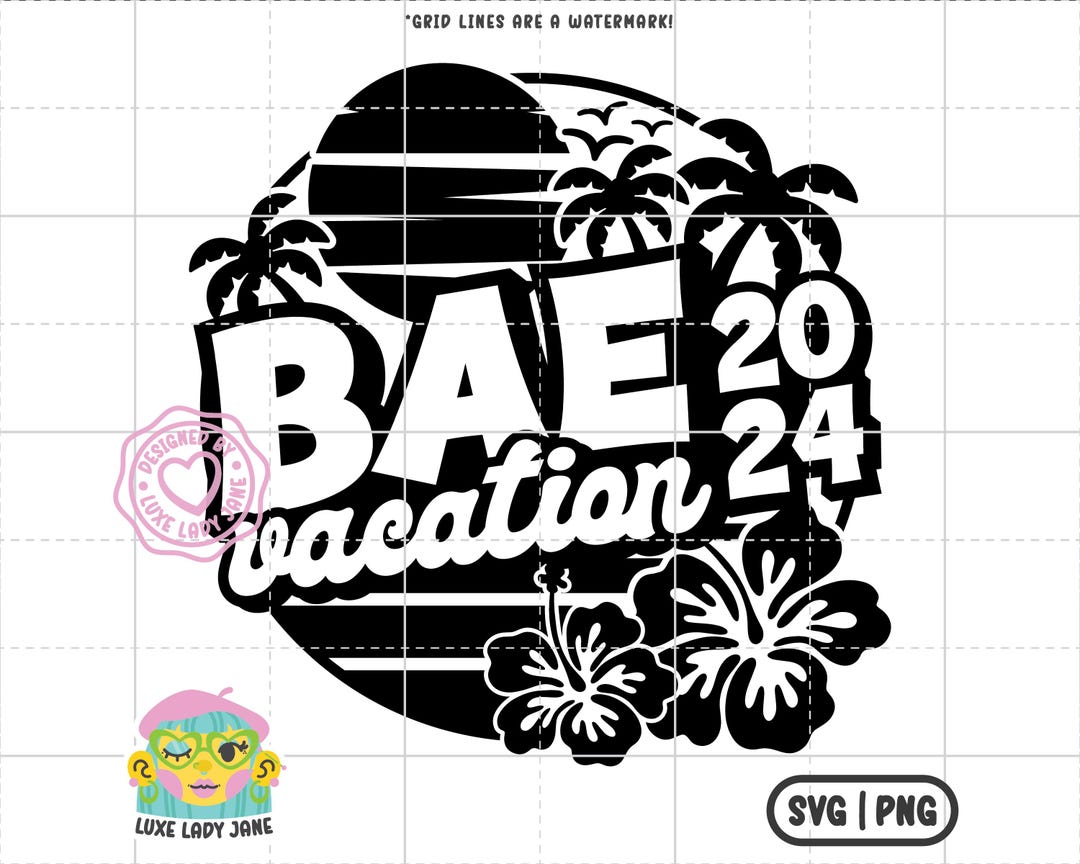 Bae Vacation 2024 Tropical Vacation SVG & PNG Palm Tree Summer ...