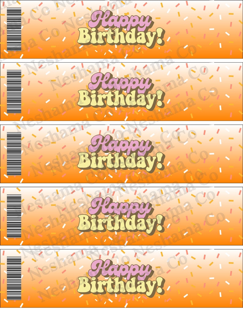 Editable Birthday Water Bottle Labels, 16th Birthday, Retro Labels ...