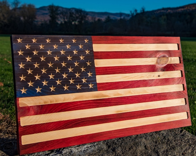 Rustic American Wood Flag - Etsy