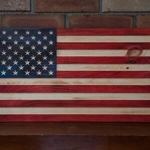 Rustic American Wood Flag - Etsy