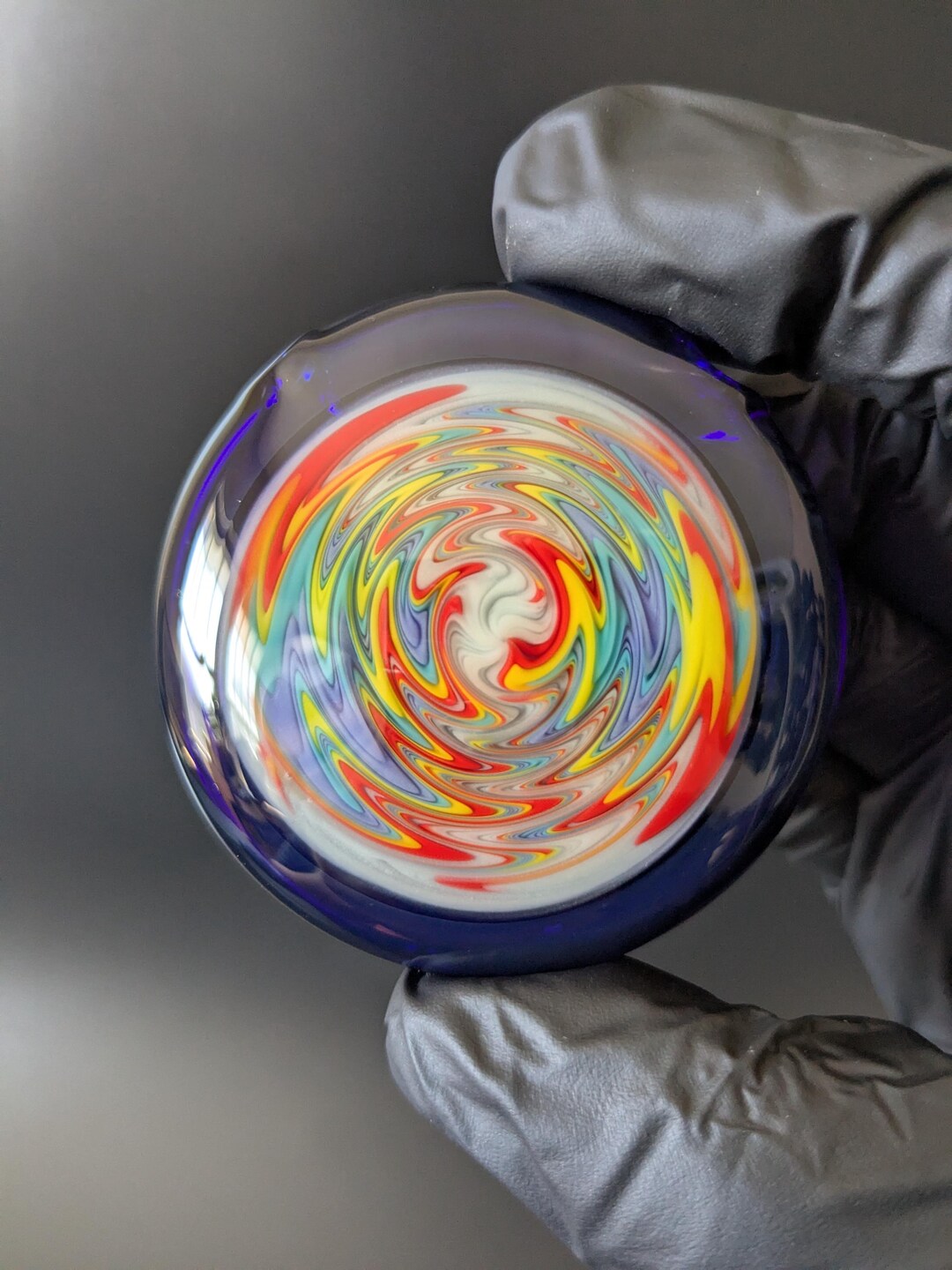 Rainbow and White Linework Rewig Hollow Glass Pendant - Etsy