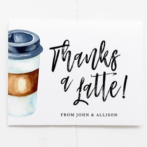 Thanks a Latte Thank You Card Download Printable Coffee Thank - Etsy
