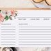 Floral Recipe Card Printable Template, Bridal Shower Recipe Card Insert ...