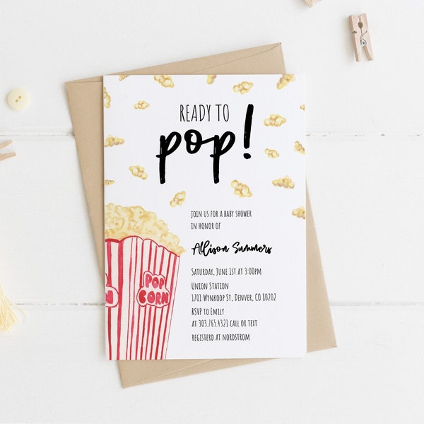 Popcorn Invitation - Etsy