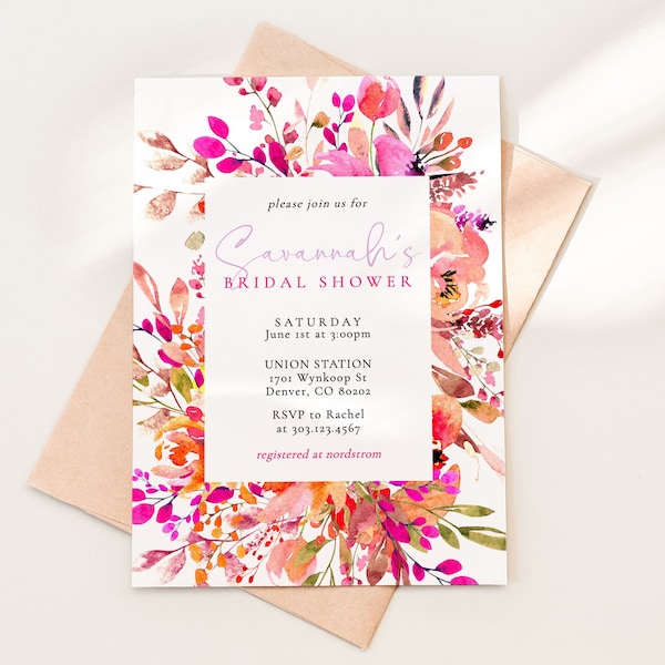 Bright Flower Wedding Invitations - Etsy