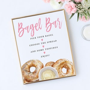 Bagel Bar Sign Template Download, Printable Brunch Sign Decor, Bridal ...