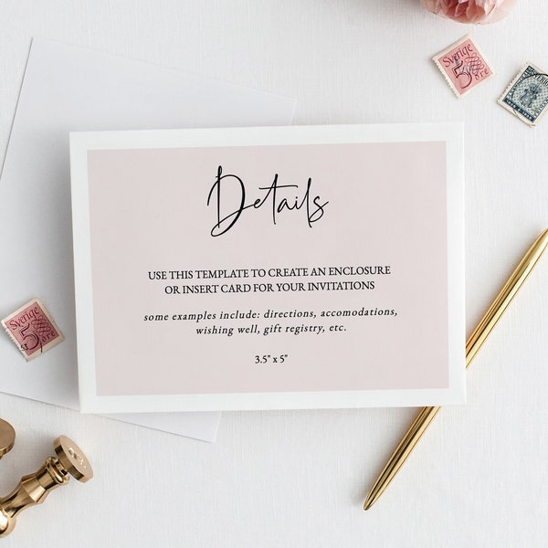 Invitation Insert - Etsy