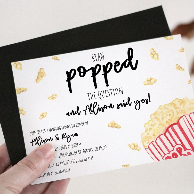 Popcorn Invitation - Etsy