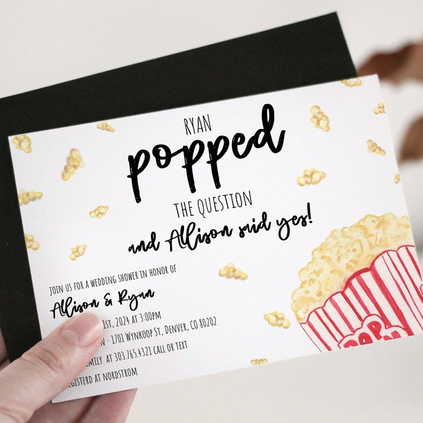 Popcorn Invitation - Etsy