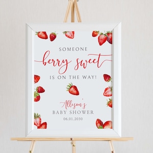 Someone Berry Sweet is on the Way Baby Shower Welcome Sign Template ...