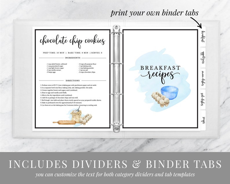 Blue Mixer Recipe Book Template Download, Printable Recipe Page ...