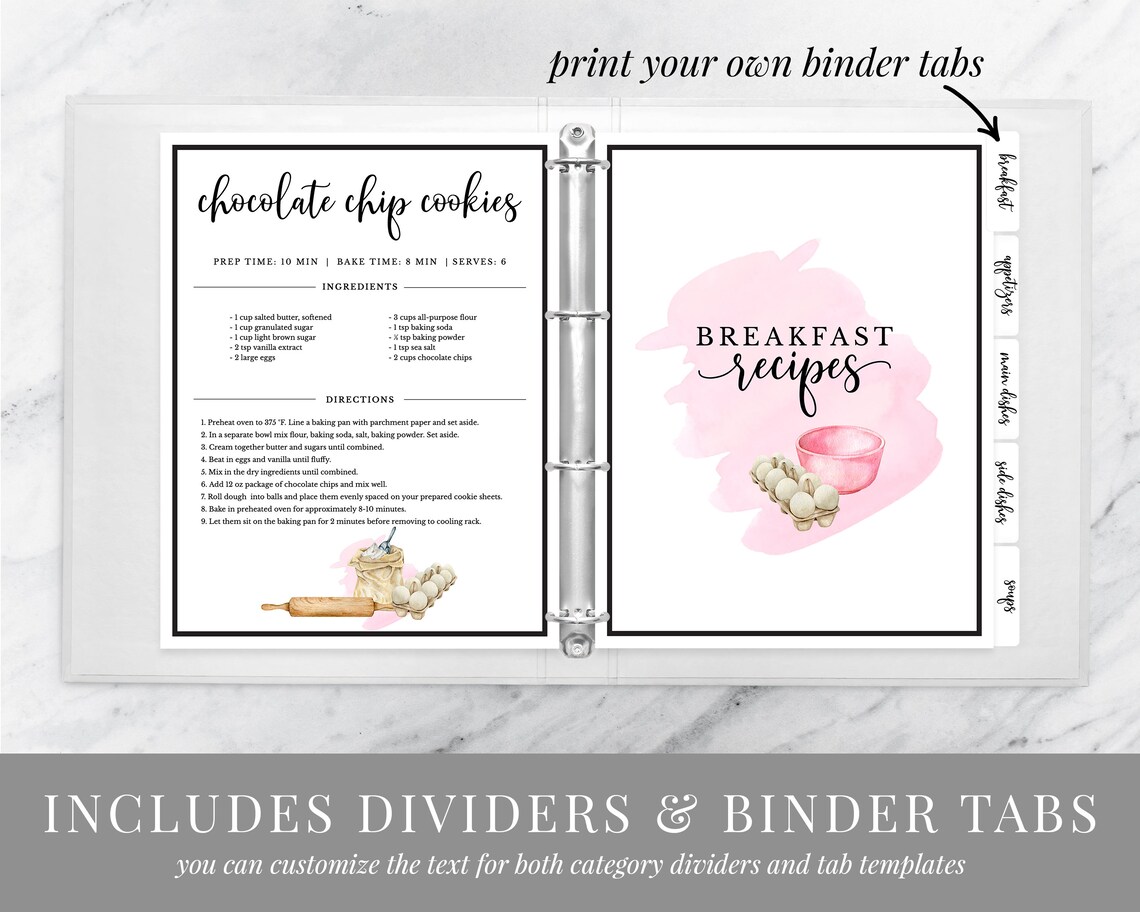 Recipe Book Printable, Recipe Book Template, Recipe Book Binder ...