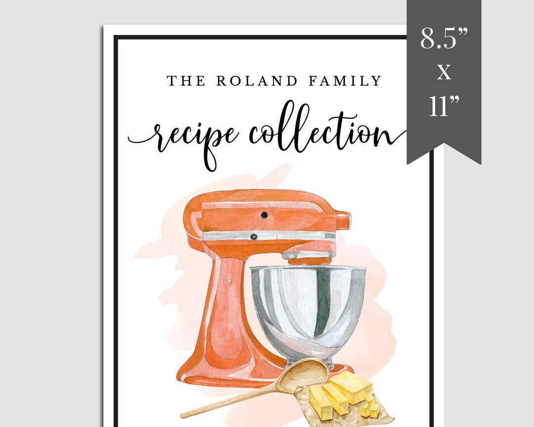 Orange Mixer Recipe Book Template, Printable Recipe Cookbook Template ...
