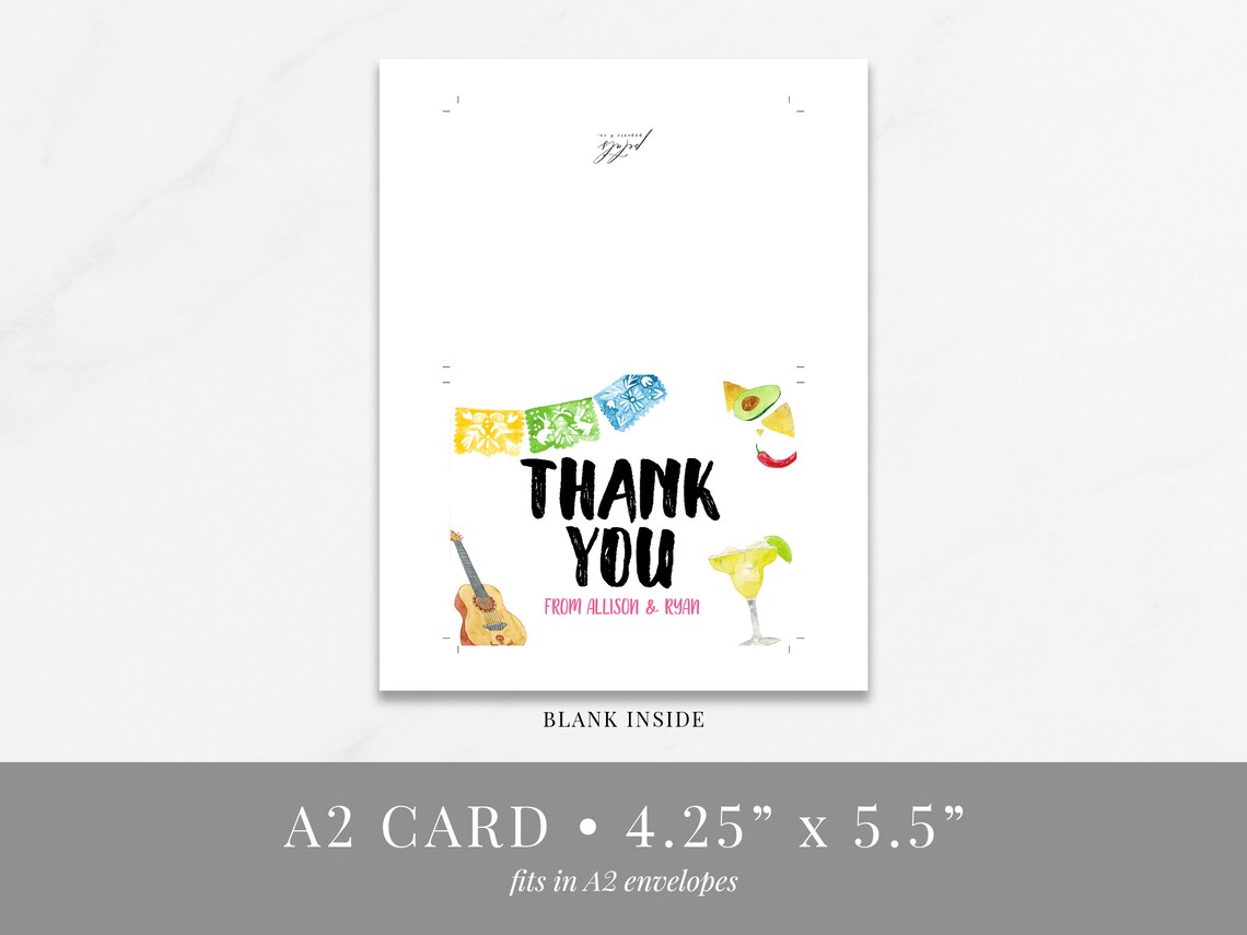 Mexican Fiesta Thank You Card Download Printable Fiesta Thank - Etsy