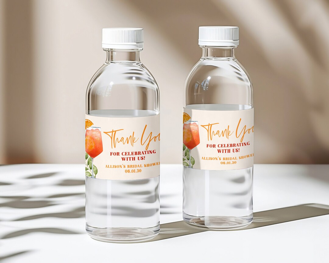 Love at First Spritz Bridal Shower Water Bottle Label Template Download ...
